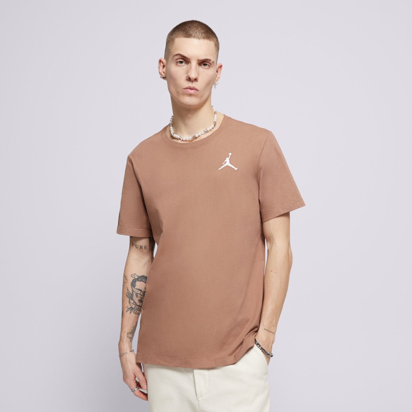 JORDAN TRIČKO M J JUMPMAN EMB SS CREW DC7485-223 | farba BÉŽOVÁ | Módne ...