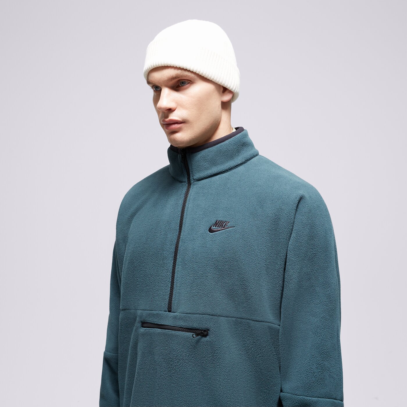 NIKE MIKINA M NK CLUB+ PLR LS HZ TOP DX0525-328 | farba ZELENÁ | Módne Mikiny. Muži Oblečenie ...