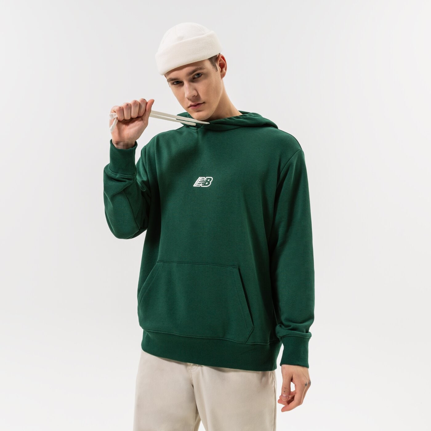 NEW BALANCE MIKINA S KAPUCŇOU NB ESSENTIALS FLEECE MT23511NWG | farba ...