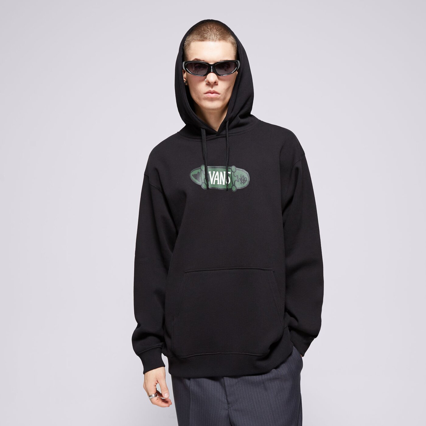 VANS MIKINA S KAPUCŇOU SKATER LOOSE PO VN000KU3BLK | farba čierna ...