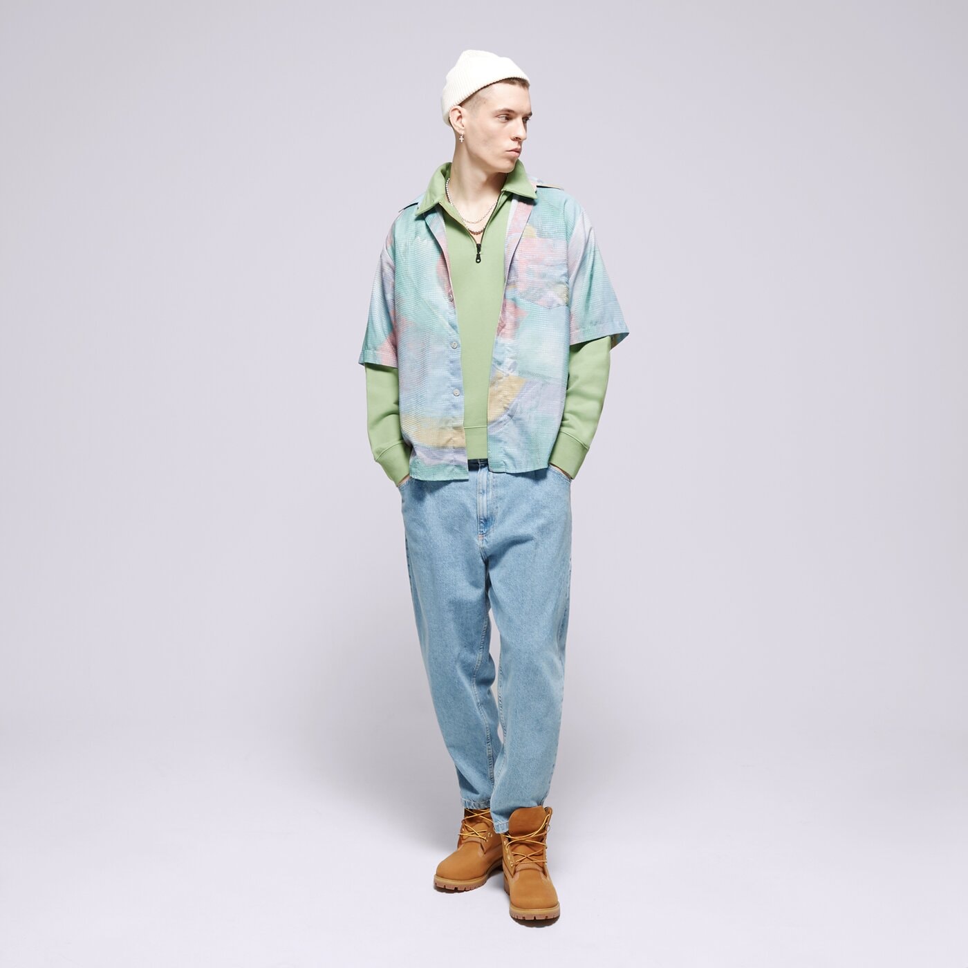 LEVI'S MIKINA SKATE NEW QUARTER ZIP GREENS A1012-0007 | farba ZELENÁ ...