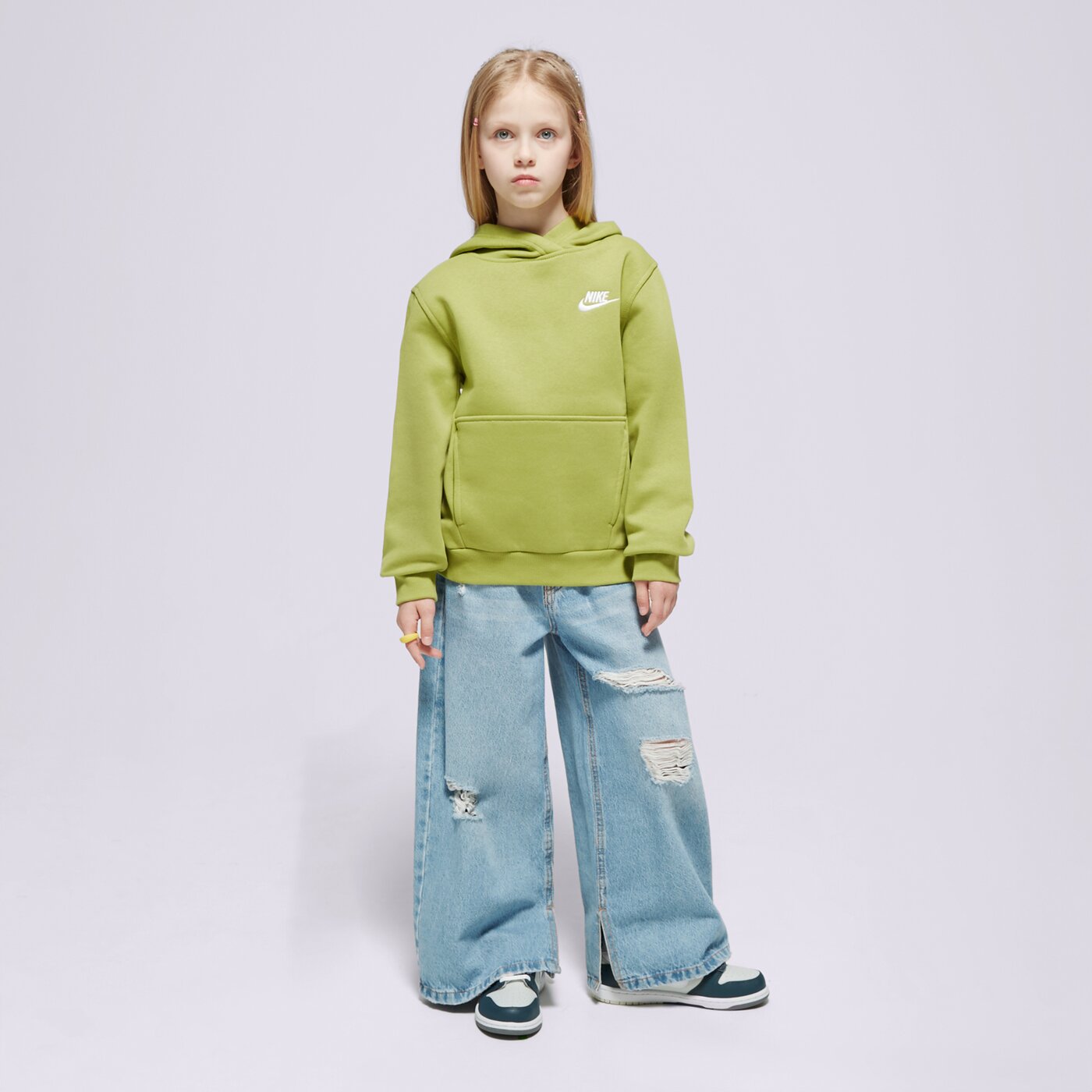 NIKE MIKINA K NSW CLUB FLC HDY LBR BOY FD3000-377 | farba ZELENÁ ...