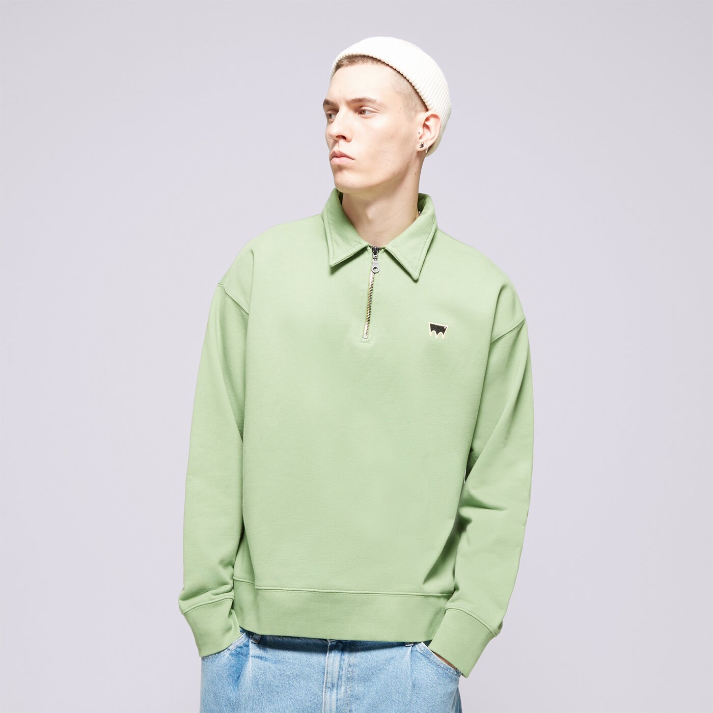 LEVI'S MIKINA SKATE NEW QUARTER ZIP GREENS A1012-0007 | farba ZELENÁ ...