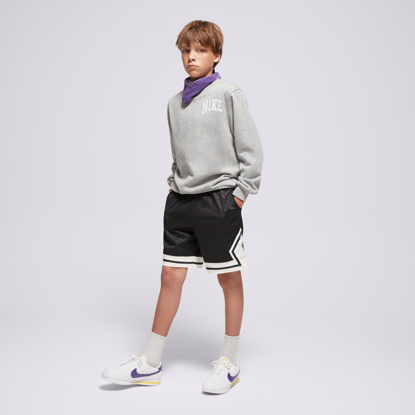 NIKE MIKINA K NSW CLUB FT CREW LBR MC BOY HJ3144-063 | farba Strieborná ...