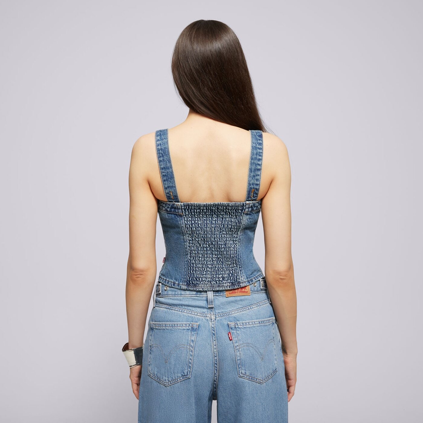 LEVI'S TOP SCULPTED BUSTIER MED. 001W4-0002 | farba Modrá | Módne Topy ...
