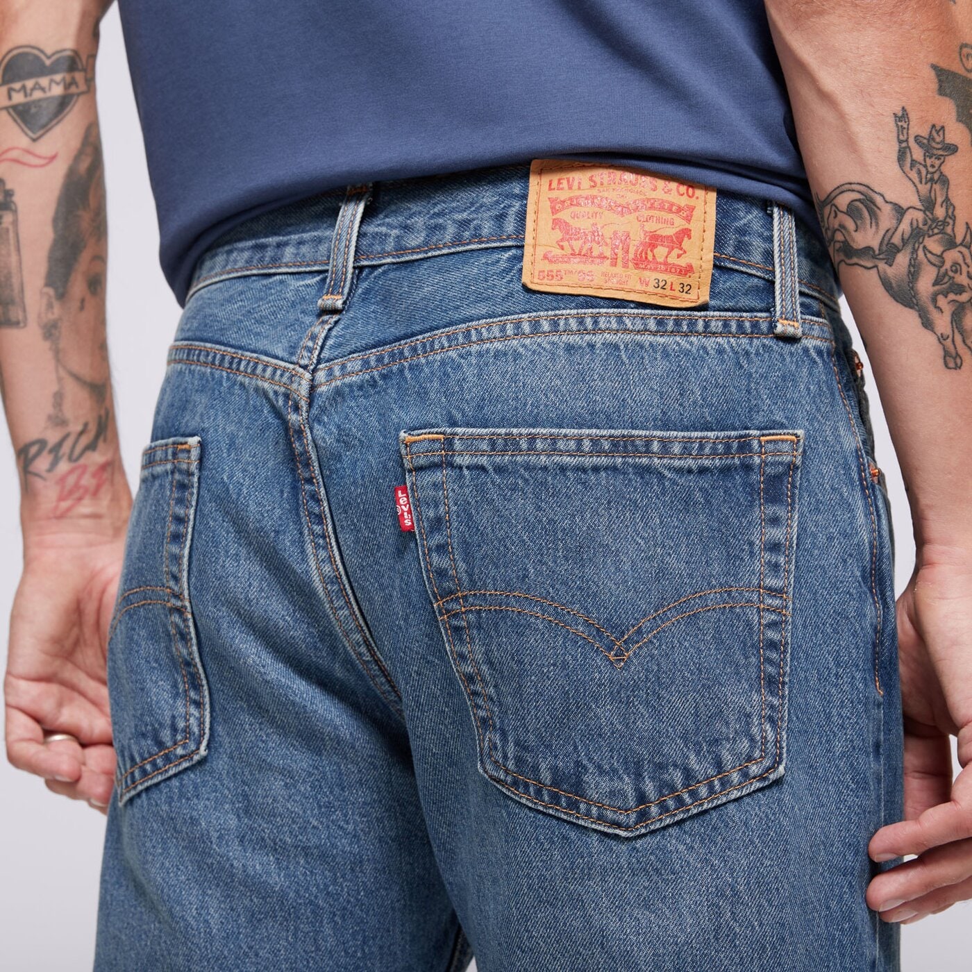 LEVI'S NOHAVICE 555 96 RELAXED STRAIGHT MED INDIGO-WORN IN A7223-0002 ...