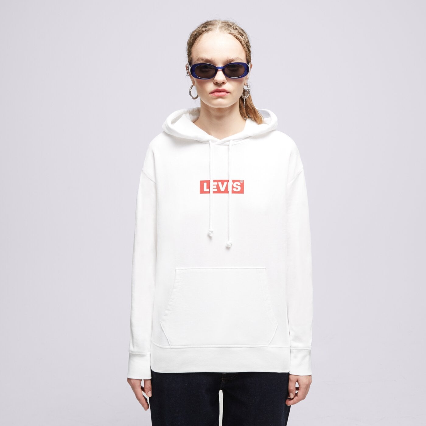 LEVI'S MIKINA S KAPUCŇOU BOXTAB HOOD WHT/RED A2640-0017 | farba BIELA ...