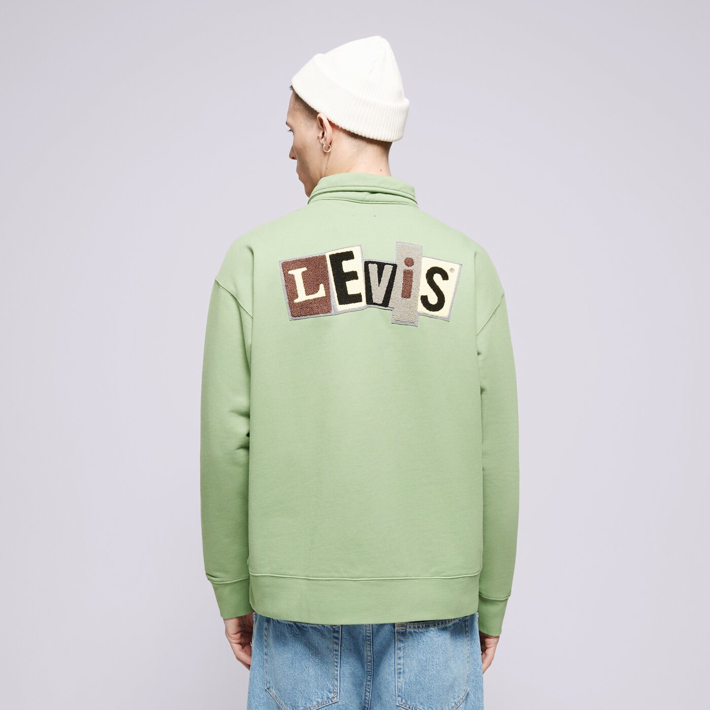 LEVI'S MIKINA SKATE NEW QUARTER ZIP GREENS A1012-0007 | farba ZELENÁ ...