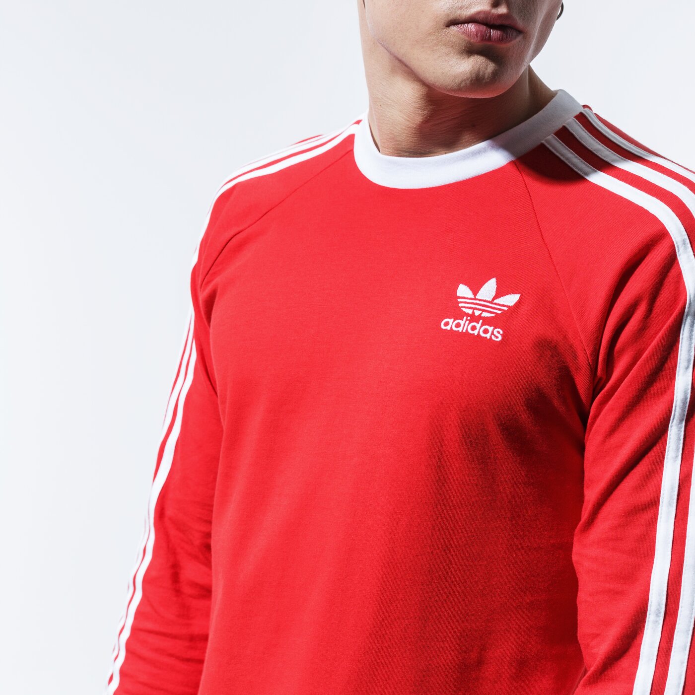 ADIDAS TRIČKO 3-STRIPES LS T FM3776 | farba ČERVENÁ | Módne Tričká ...
