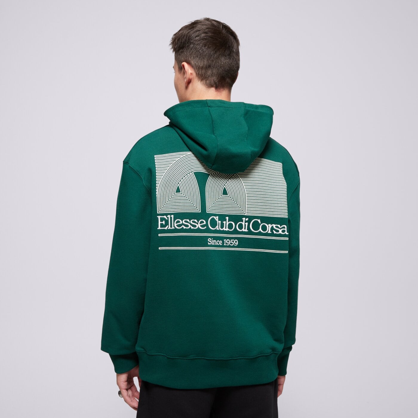 ELLESSE MIKINA S KAPUCŇOU CLUB DI CORSA DGREEN HOODIE SHB23148502 ...