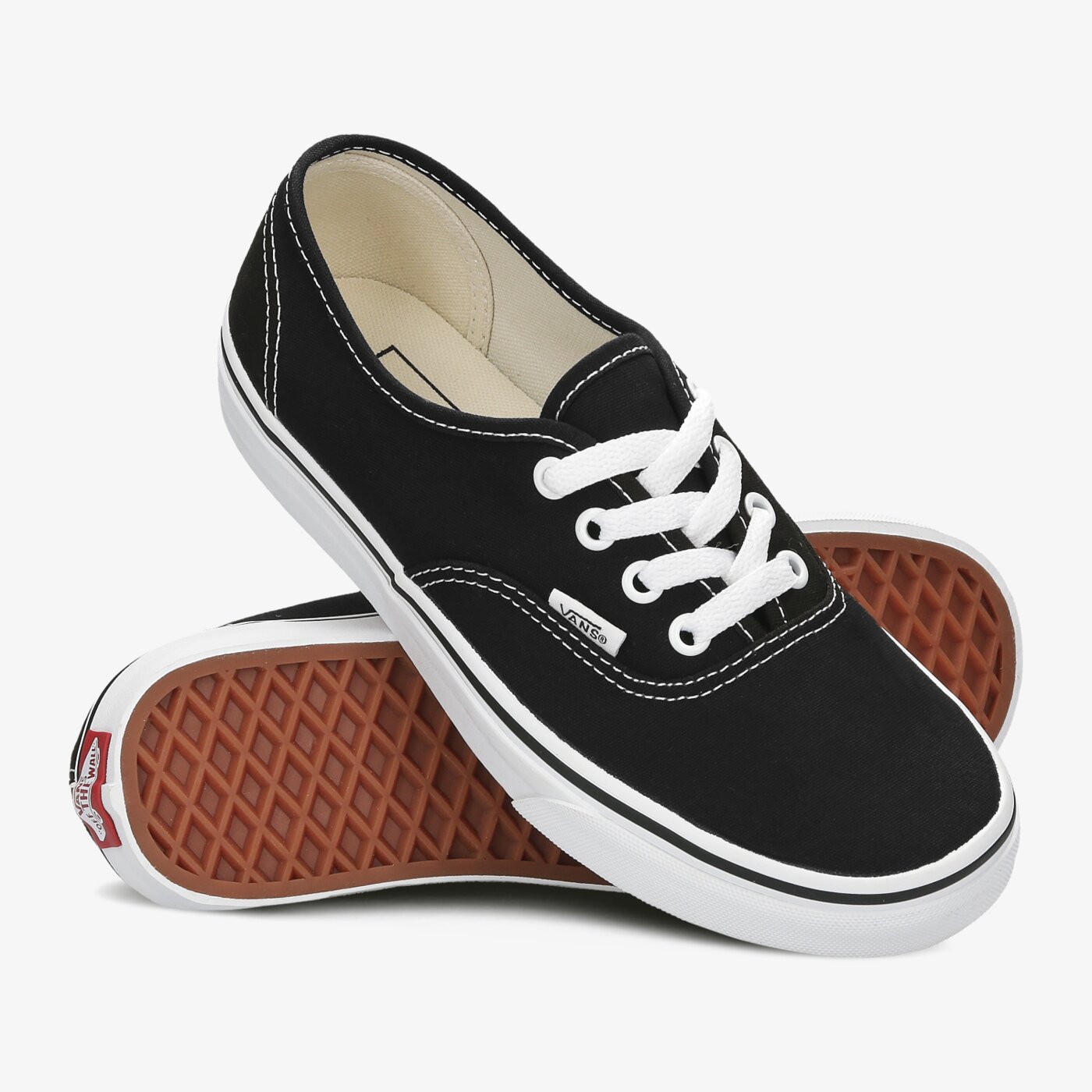 Čierne dámske tenisky Vans Authentic s bielymi podrážkami VN000EE3BLK1 ...