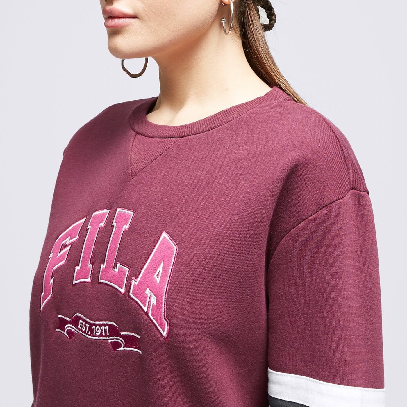 FILA MIKINA VARSITY CREW BURG/PK CIELGRAPE | farba BORDOVÁ | Módne ...